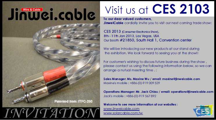 Jinwei Cable, CES 2013 Las Vegas | Hifisentralen